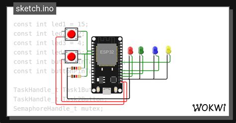 Rtos Parameter Semaphore Wokwi Esp32 Stm32 Arduino Simulator