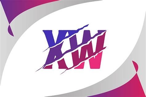 스크래치 효과 퍼플 핑크 그라데이션 Xw 편지 템플릿 로고 디자인 갈고리 발톱에 대한 스톡 벡터 아트 및 기타 이미지 갈고리