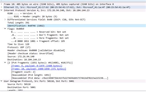 sending udp messages with packets greater than mtu from within