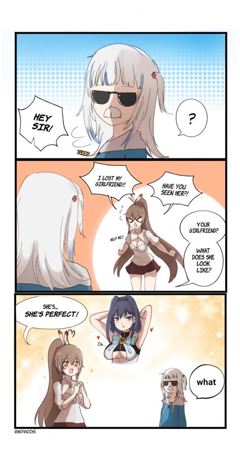 Gawr Gura Nanashi Mumei And Ouro Kronii Hololive And More Drawn By Anyacchi Danbooru