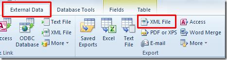Export Access Table To XML Data File