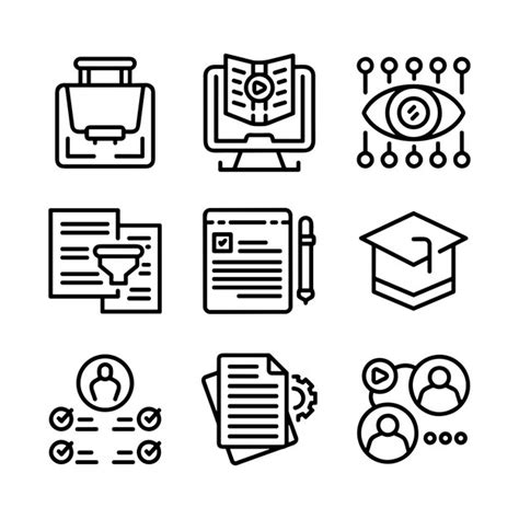 Premium Vector Education Set Of Web Icons In Line Style BookElearning Video Tutorial Knowledge