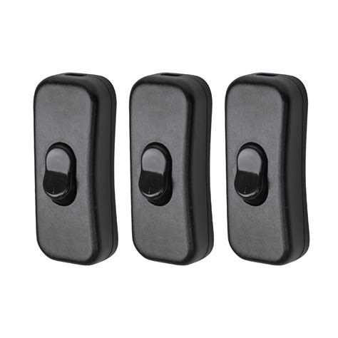 Inline Cord Switch Black 240V 2A Torpedo Switch Control Cable Line Switch On Off On Control Feed