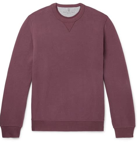 Brunello Cucinelli Fleece Back Stretch Cotton Jersey Sweatshirt