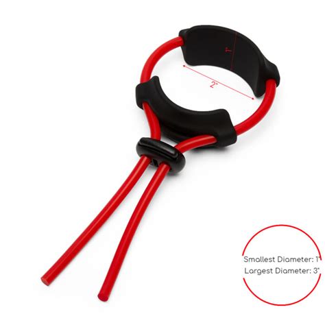 Black Adjustable Penis Ring With Thick Band L A Pump