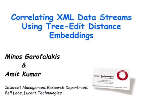 ppt correlating xml data streams using tree edit distance embeddings