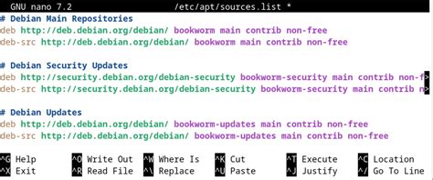 how to configure sources list on debian 12 its linux foss