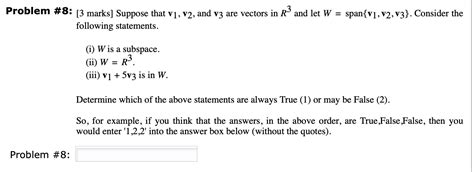 Solved Problem 8 3 Marks Suppose That V1 V2 And V3 Are