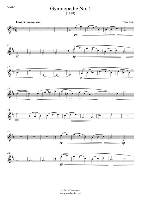 Satie Gymnopedie 1 Free Sheet Music Pdf