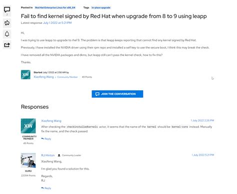 Leapp Update Failed On “checkinstalledkernels” · Issue 1013 · Oamg