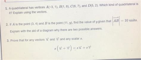 solved 1 a quadrilateral has vertices