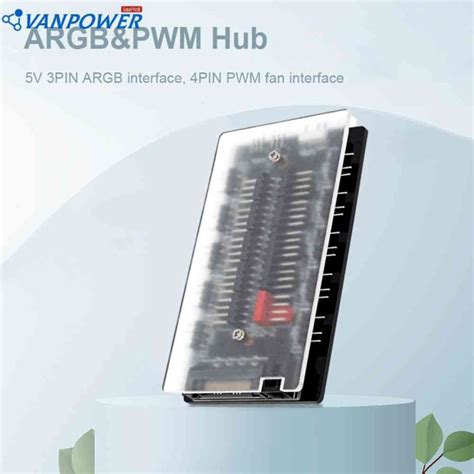 In ARGB Cable Splitter Hub Temperature Control ARGB PWM Hub Synchronization Space Saving