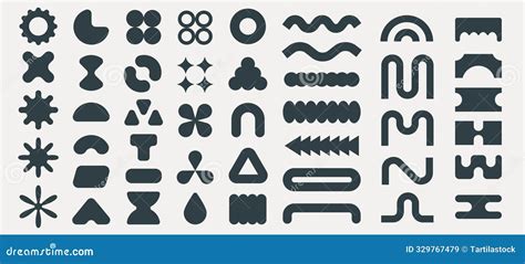 Modern Geometric Shapes Minimalist Abstract Figures Brutalist 3d Basic Shapes And Lines