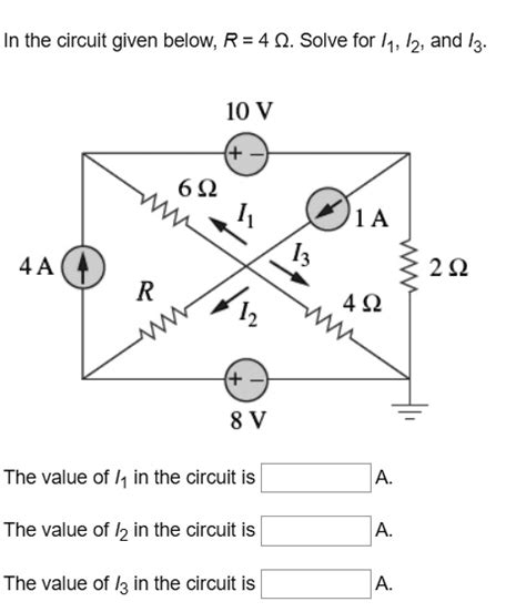 solved in the circuit given below r 4 solve for i1 i2 and i3 10