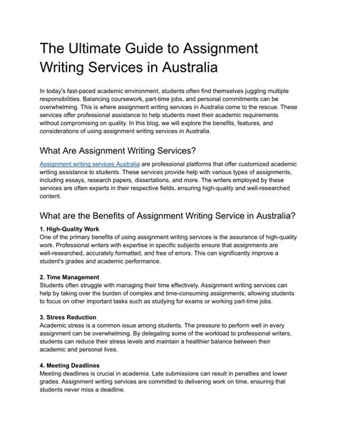 Ppt Assignment Writing Services Australia Powerpoint Presentation