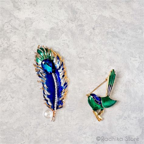 Peacock Feather Or Vrindavan Bird Pendants Radhika Store
