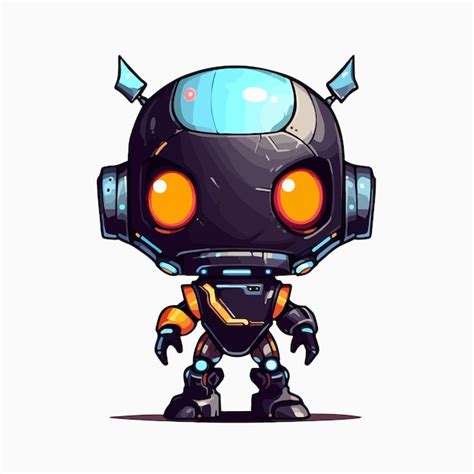 Adorable Cute Cyberpunk Robot Vector Premium Ai Generated Vector