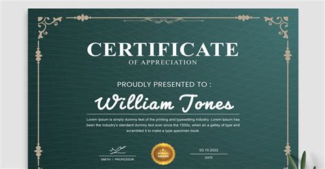 Green Elegant Certificate Template 376318 TemplateMonster