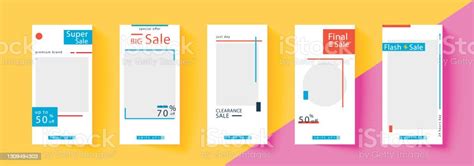 5 소셜 네트워크 스토리 디자인 수직 배너 또는 전단지 템플릿을 슬라이드합니다 소셜 미디어에 대한 미니멀 한 이야기의 집합 0명에 대한 스톡 벡터 아트 및 기타 이미지