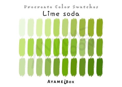 Procreate Color Swatches Lime Green Color Palette Design Etsy Lemon Green Colour Green Colour