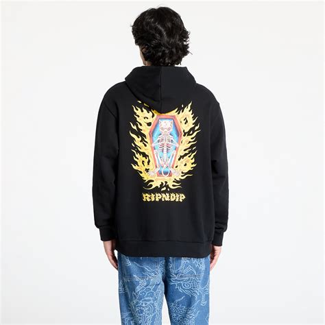 Hoodies And Sweatshirts Ripndip Burn In Heck Hoodie Black Rndhol24132