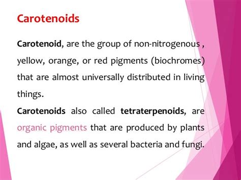 Carotenoids Definition Classification Properties Etc