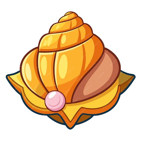 Seashell Clipart Cartoon Style Vector Illustration Of Ocean Shell