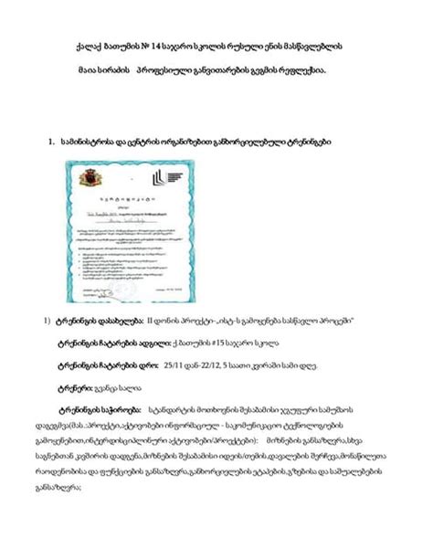 პროფესიული განვითარების გეგმის რეფლექსია Docx