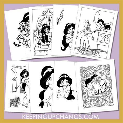 Jasmine Coloring Pages Disney Princess