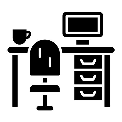 Workstation Glyph Icon 15086799 Vector Art At Vecteezy