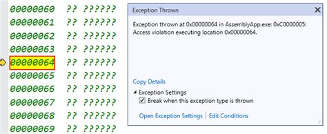 Assembly There Is A Problem With Push Instruction Access Violation