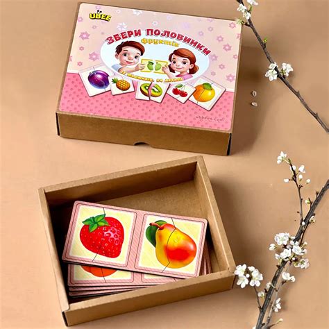 Деревяний пазл рамка вкладка Половинки Фрукти Оптом від Віробника — Купити Гуртом в