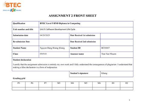 asm2 asm2 assignment 2 front sheet qualification btec level 5 hnd
