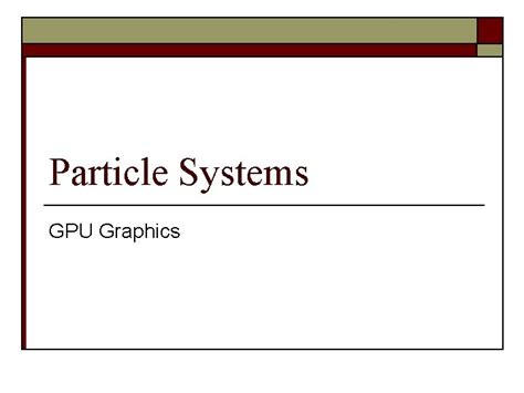 Particle Systems GPU Graphics Sample Particle System Water
