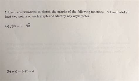 Solved Use Transformations To Sketch The Graphs Of The Chegg