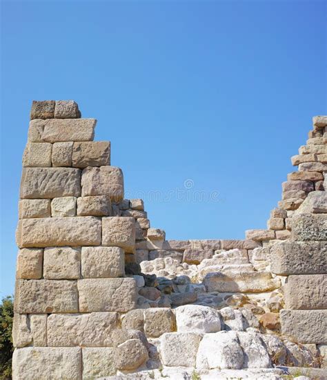 Old City Wall And Blue Sky For History Road Trip And Turkey Tourism