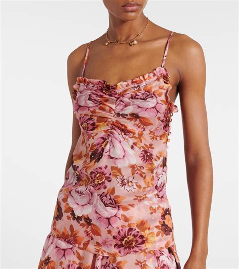 Ruched Floral Silk Camisole In Multicoloured Chloe Mytheresa