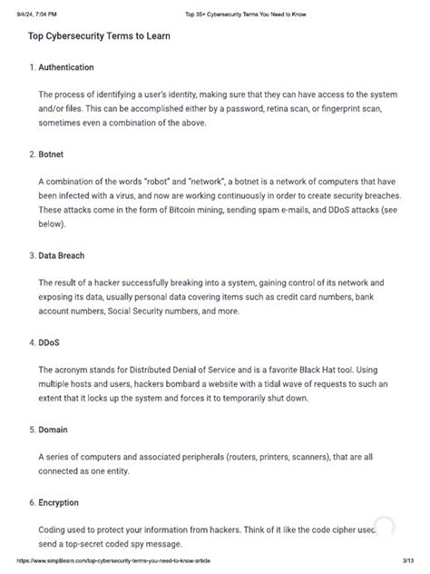 Cyber Security Terminologies Pdf