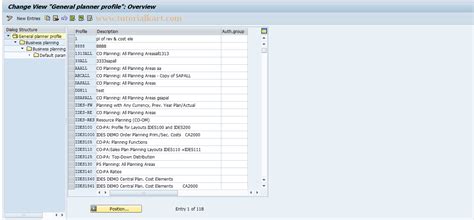 KP34BP SAP Tcode Maintain CO Planner Profiles Transaction Code