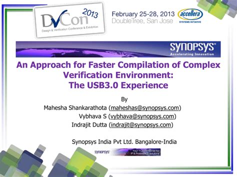 Faster Compilation Of Usb30 Verification Environments