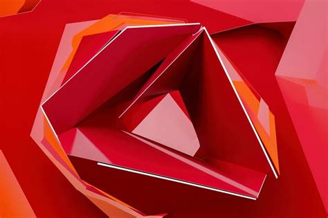 Parametric Abstract Red Shape Premium Ai Generated Image
