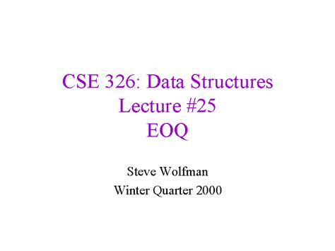 Cse 326 Data Structures