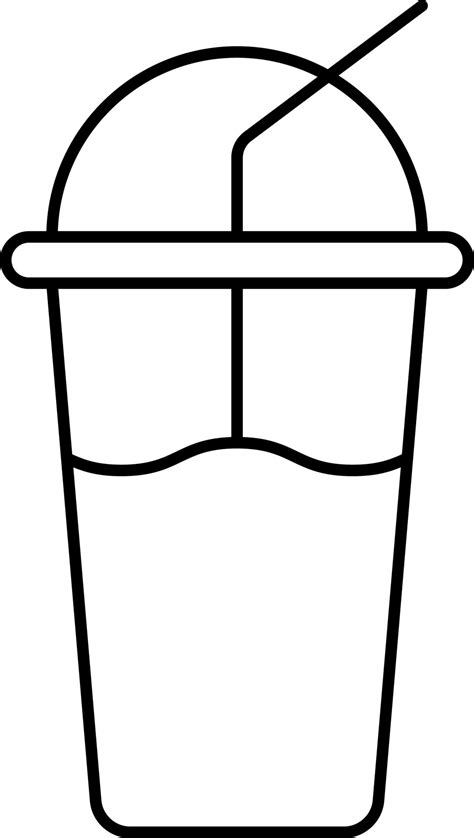 Drink Disposable Glass With Straw Outline Icon Vector Art At Vecteezy