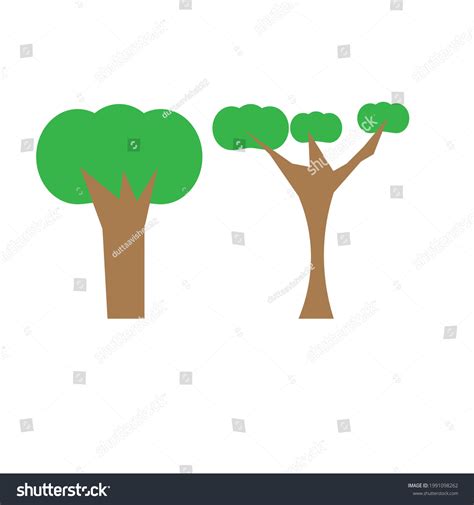 Vector Minimalist Flat Tree Illustration Clipart Stock Vector Royalty Free