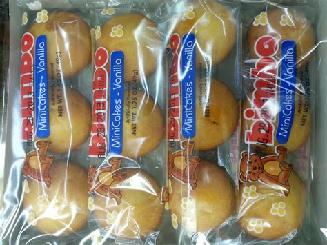 1 Caja De Mini Pasteles De Vainilla Bimbo Paquete De 4 Por