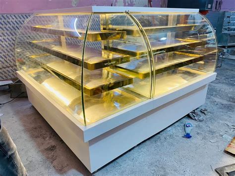 Stainless Steel And Glass L Shaped Display Counter For Shop At Rs