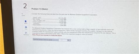 corsider the following financul data from the post