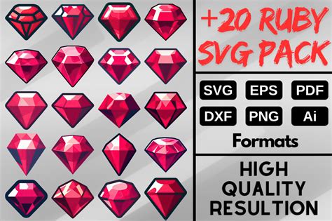 Ruby Svg Bundle Pack Digital Ruby Png Graphic By Artful Assetsy