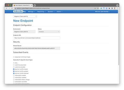 Magento 2 Integration Webhook Endpoint Subscribe Pro Documentation