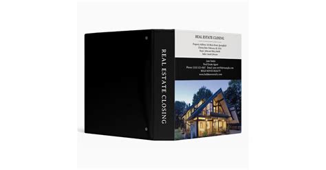 Custom Black Real Estate Closing 3 Ring Binder Zazzle